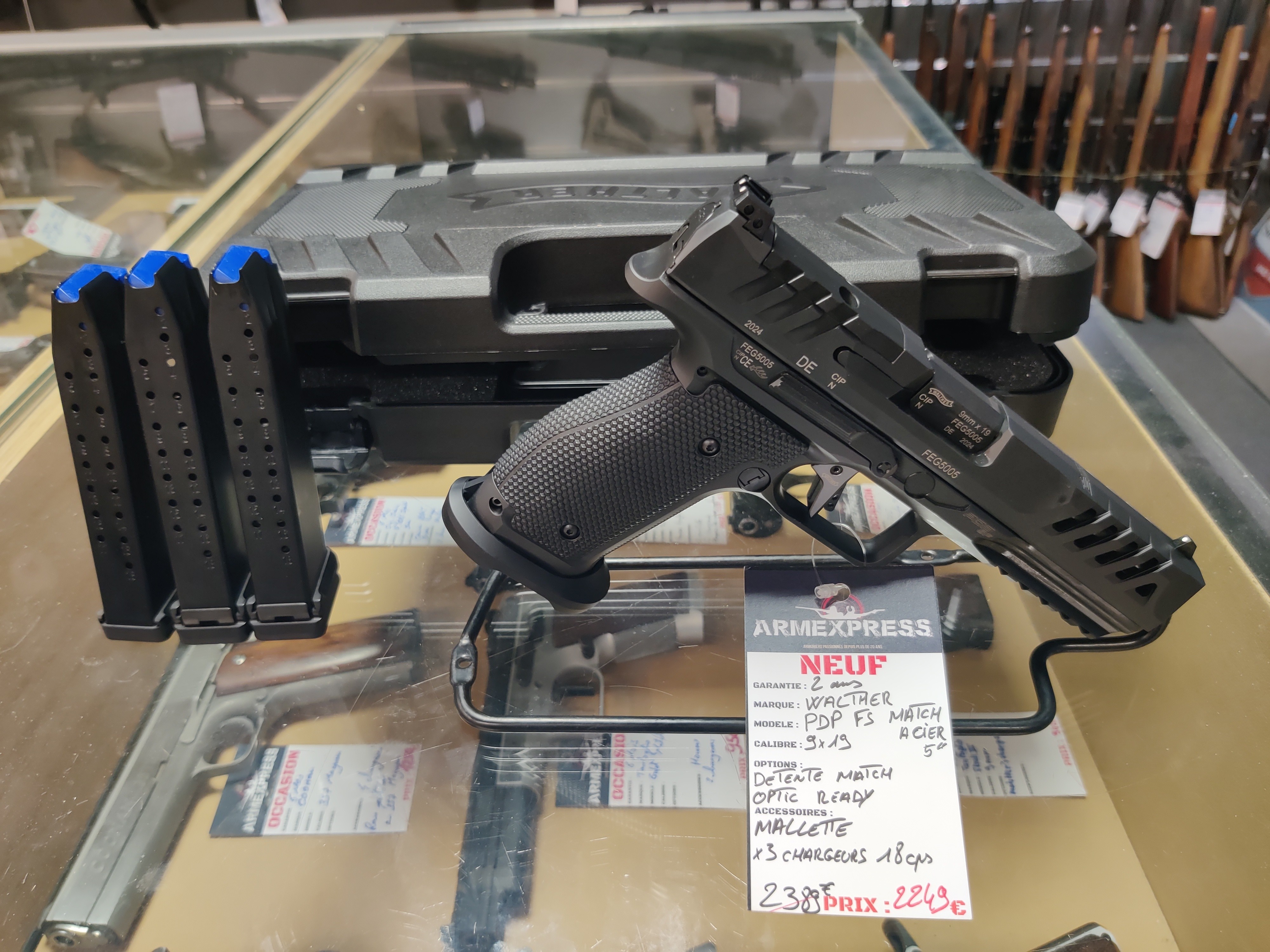 Pistolet Walther PDP FS MATCH ACIER 9mm - Cat B